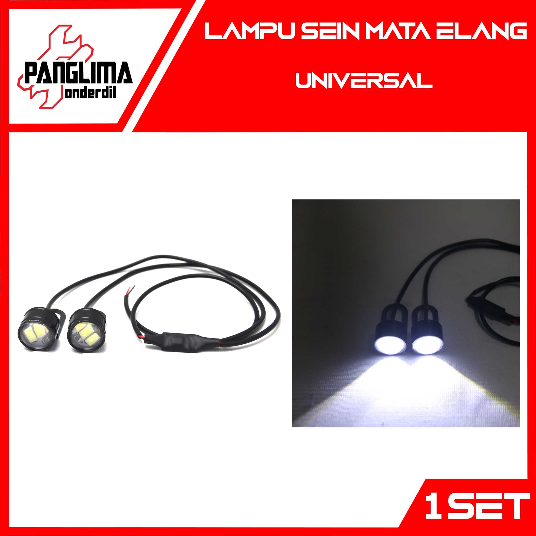 Lampu Sein Mata Elang 3 LED Universal Sen Putih-Hijau-Kuning-Merah-Biru-Pink Depan Belakang ...