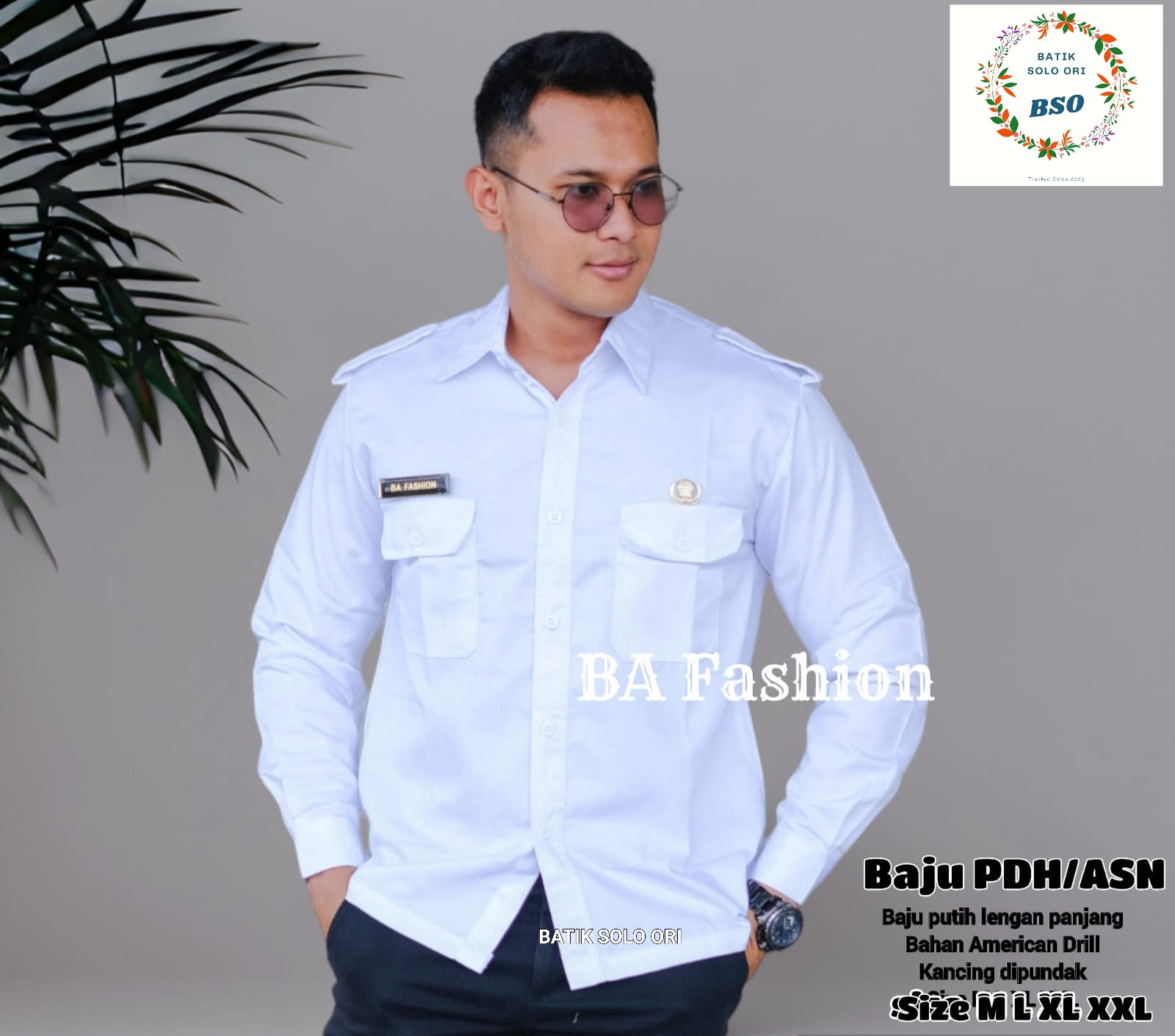 BAJU PDH PUTIH PRIA LENGAN PANJANG / SERAGAM PUTIH ASN PEMDA PPPK 2024 ...