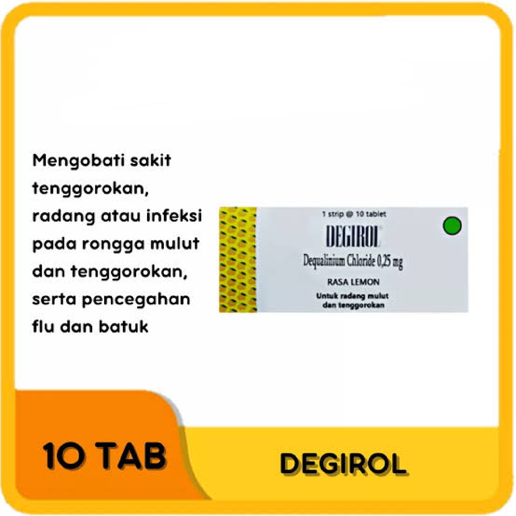 Degirol Tablet Hisap Radang Mulut Dan Tenggorokan Strip Isi 10 Tablet ...