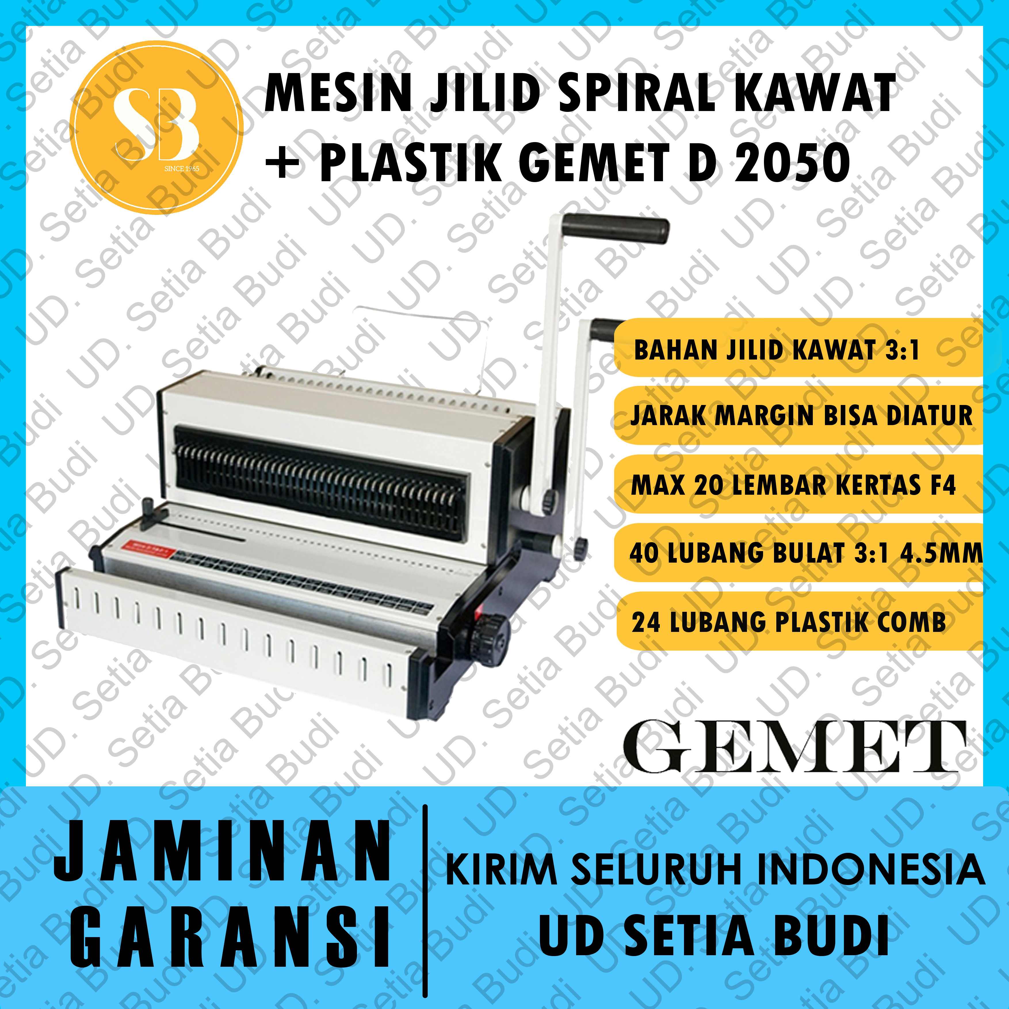 Mesin Jilid Spiral Kawat dan Plastik GEMET D-2050 Asli dan Bergaransi ...
