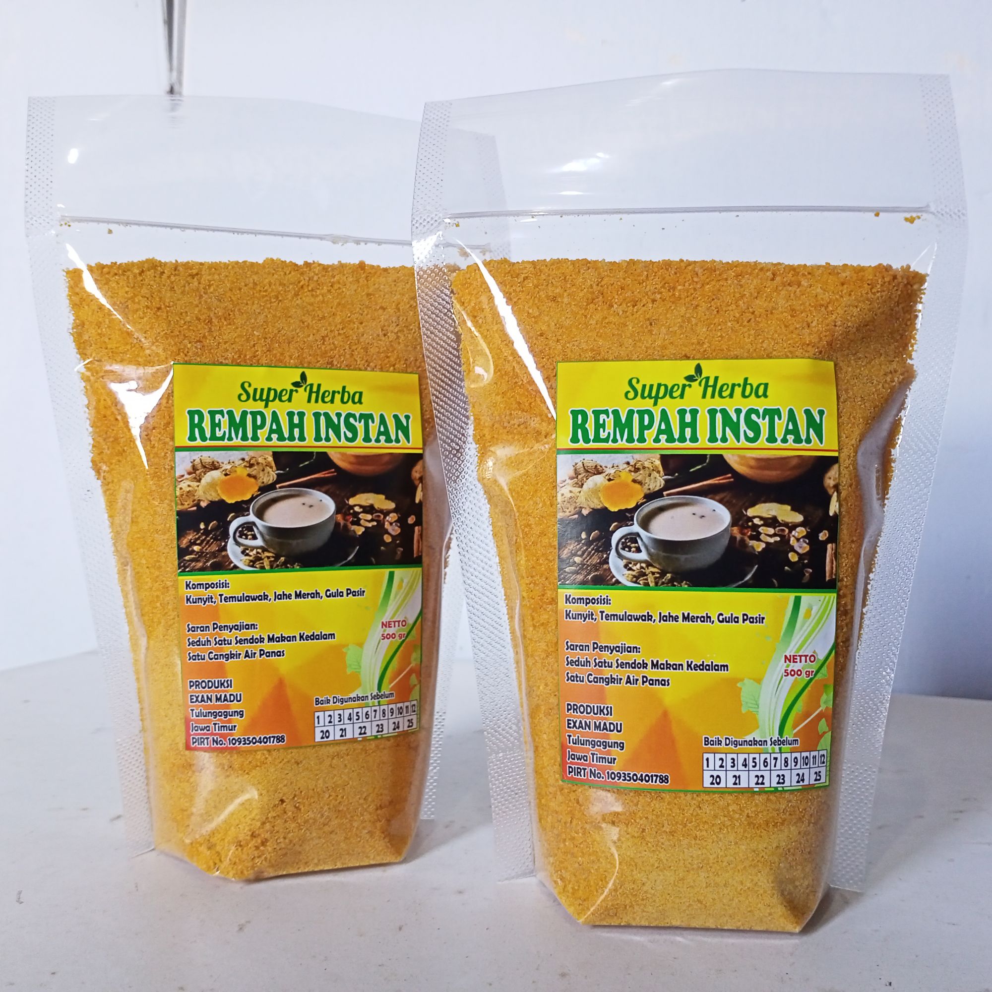 Jamu Bubuk Rempah Instan 500 gr( Kunyit, Temulawak dan Jahe merah ...