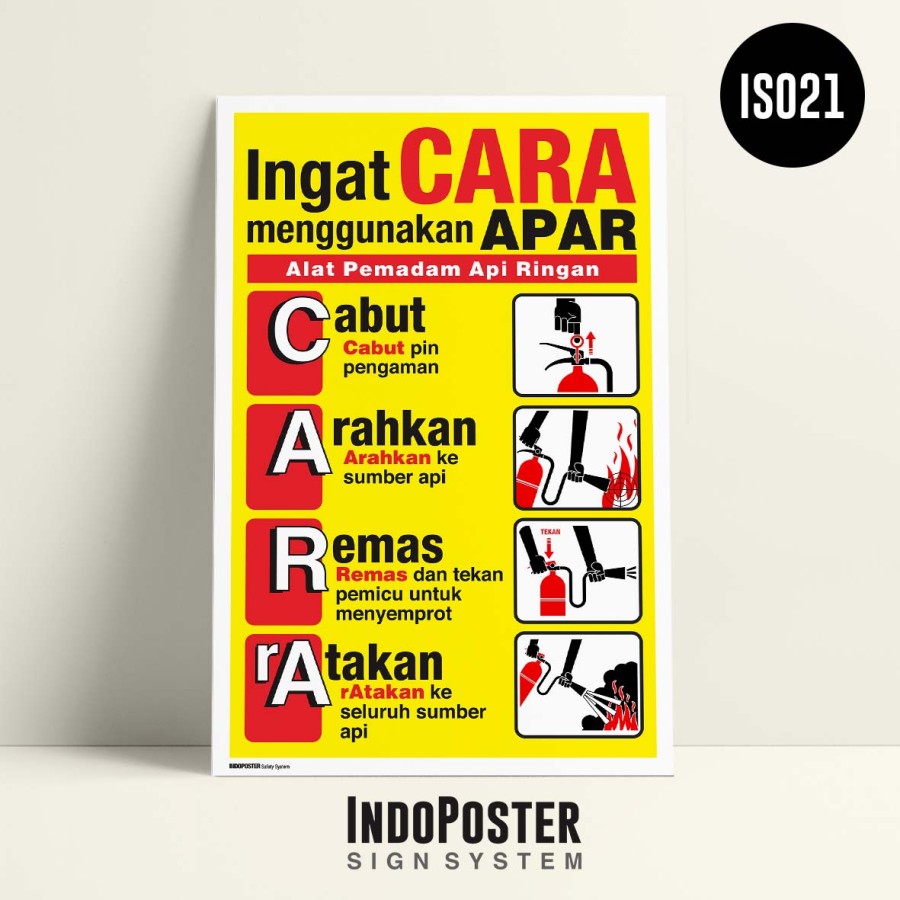 Safety Poster K3 APAR Ingat CARA Memadamkan Api Kebakaran Tanpa Frame ...