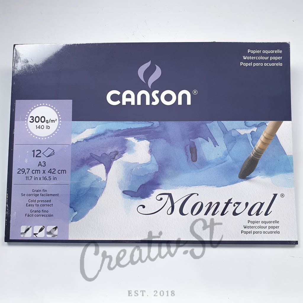 Canson Montval A3 Watercolor Paper 12 Sheet 300 Gsm Kertas Cat Air Canson Montval A3 Watercolor Paper 12 Sheet 300 Gsm Kertas Cat Air