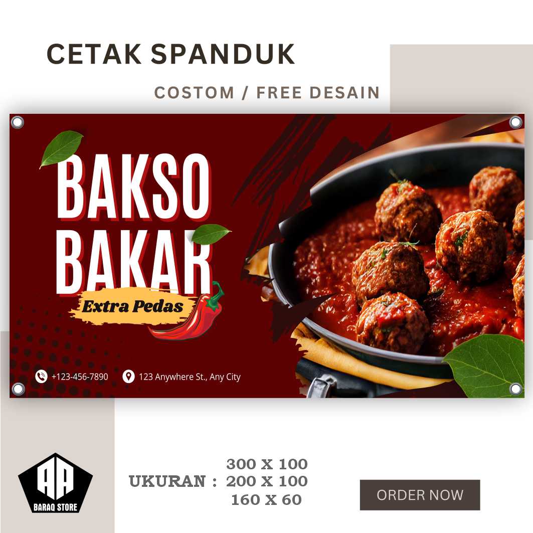 Spanduk Banner BAKSO BAKAR BISA REQUEST | Lazada Indonesia