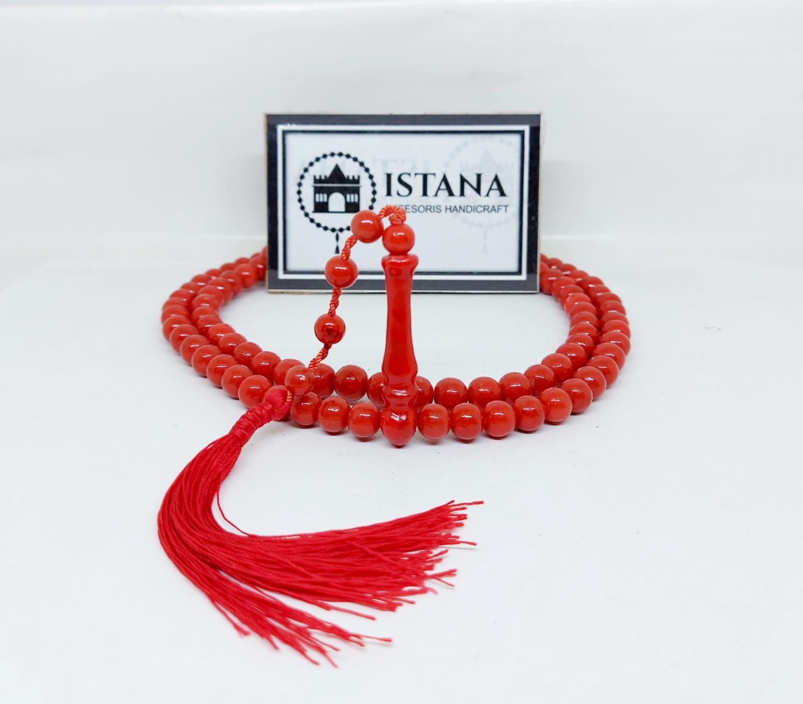 tasbih batu karang atau red coral marjan butiran bulat | Lazada Indonesia