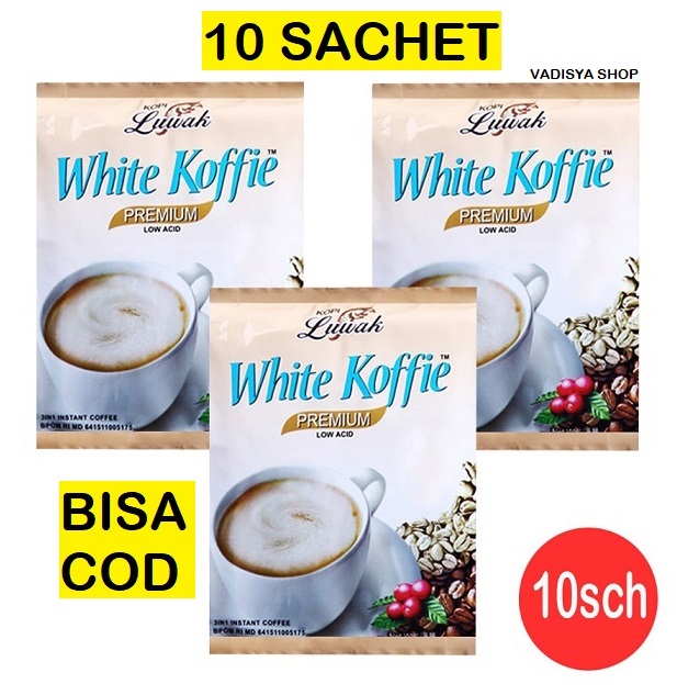 Kopi LUWAK White Koffie Coffee 3 in 1 Instant 1 Renceng 10 Sachet 20gr ...