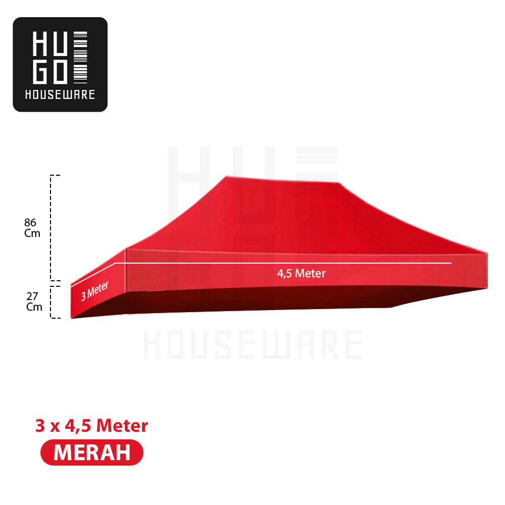 HUGO Terpal Atap Tenda Lipat 2x2 2x3 3x3 3x4,5 m Tebal Bahan Kain ...