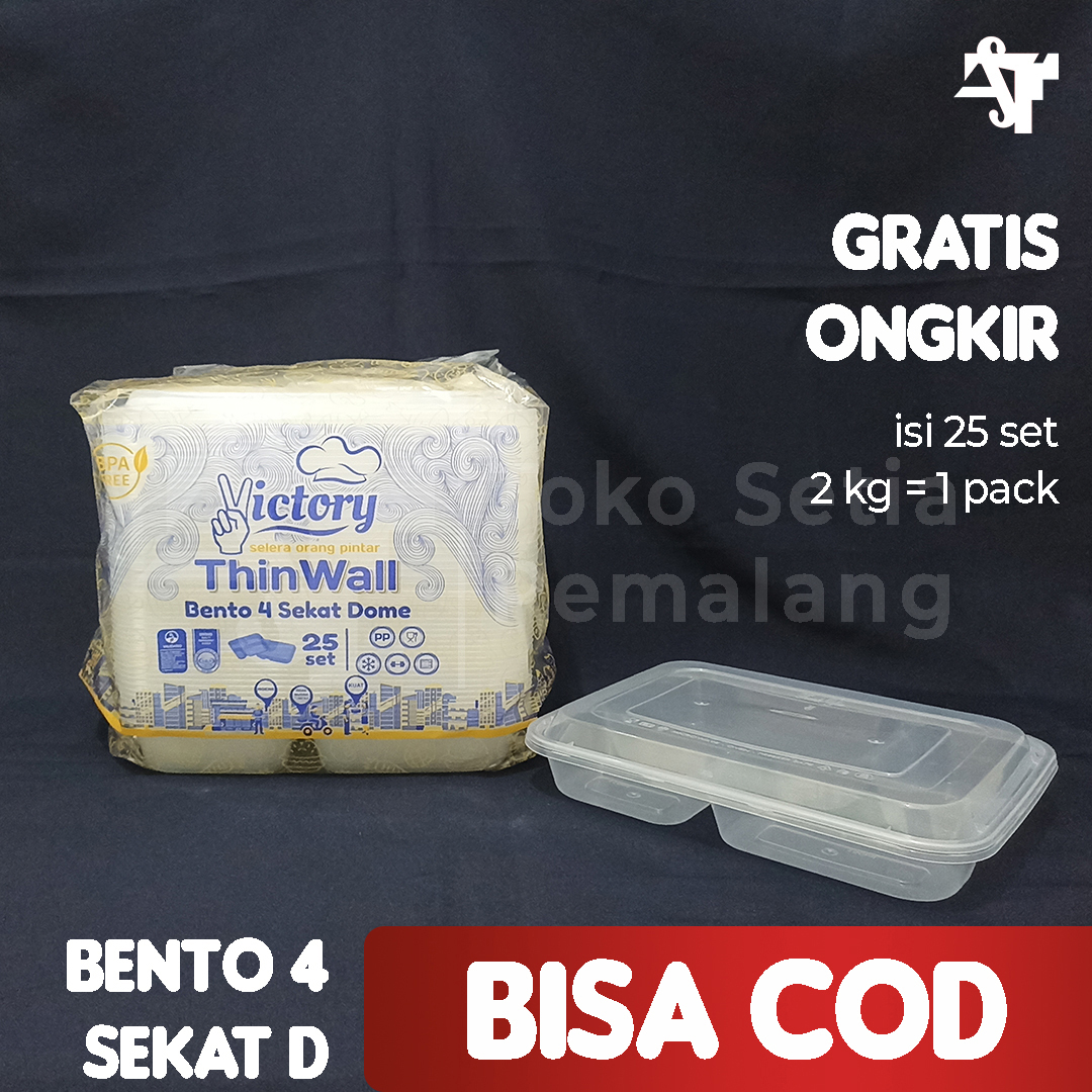 Thinwall Bento 4 Sekat Box Bento Food Container Kotak Makan Plastik ...