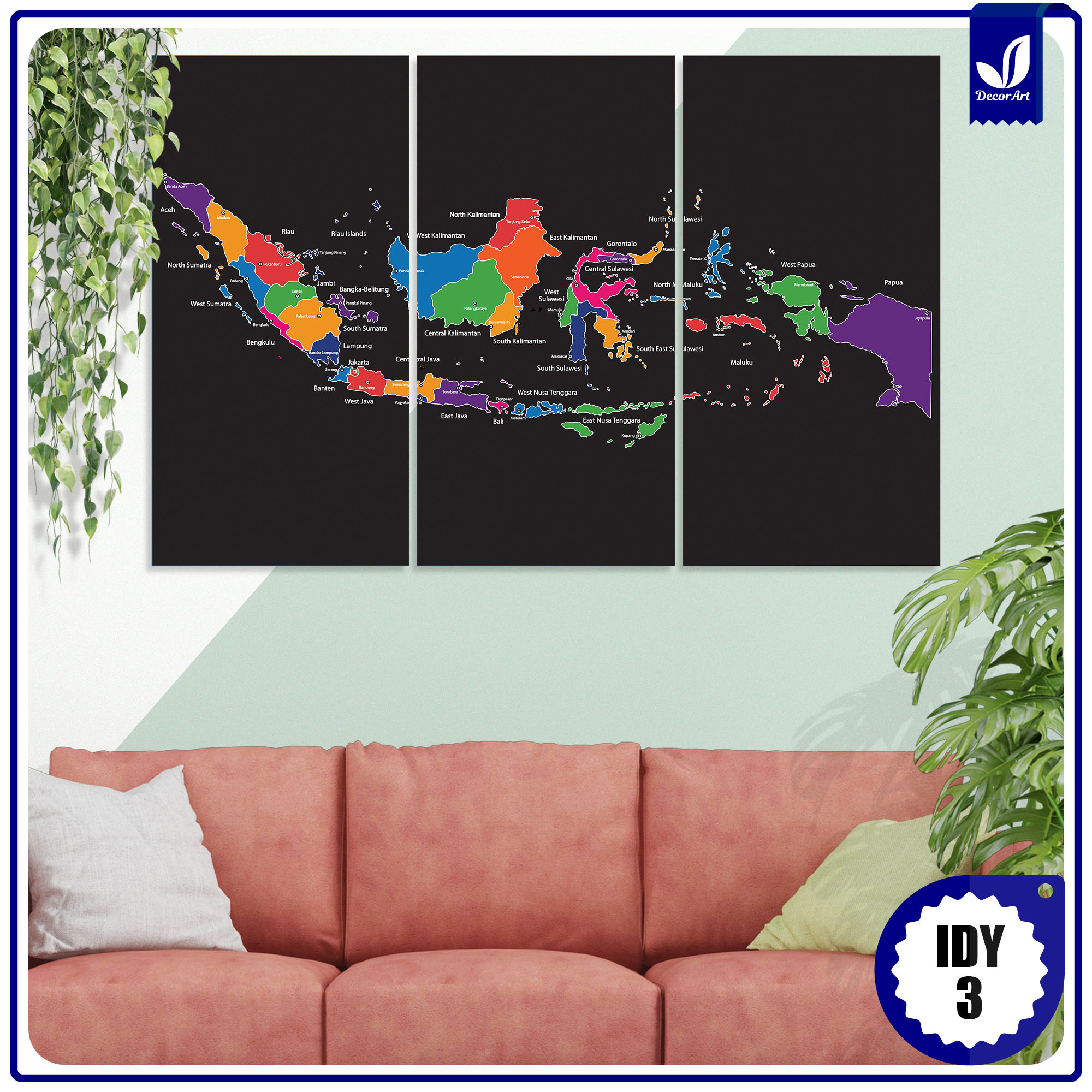 Decor Art - Hiasan Dinding Peta Dunia Indonesia Gaya Minimalis Terbaru ...