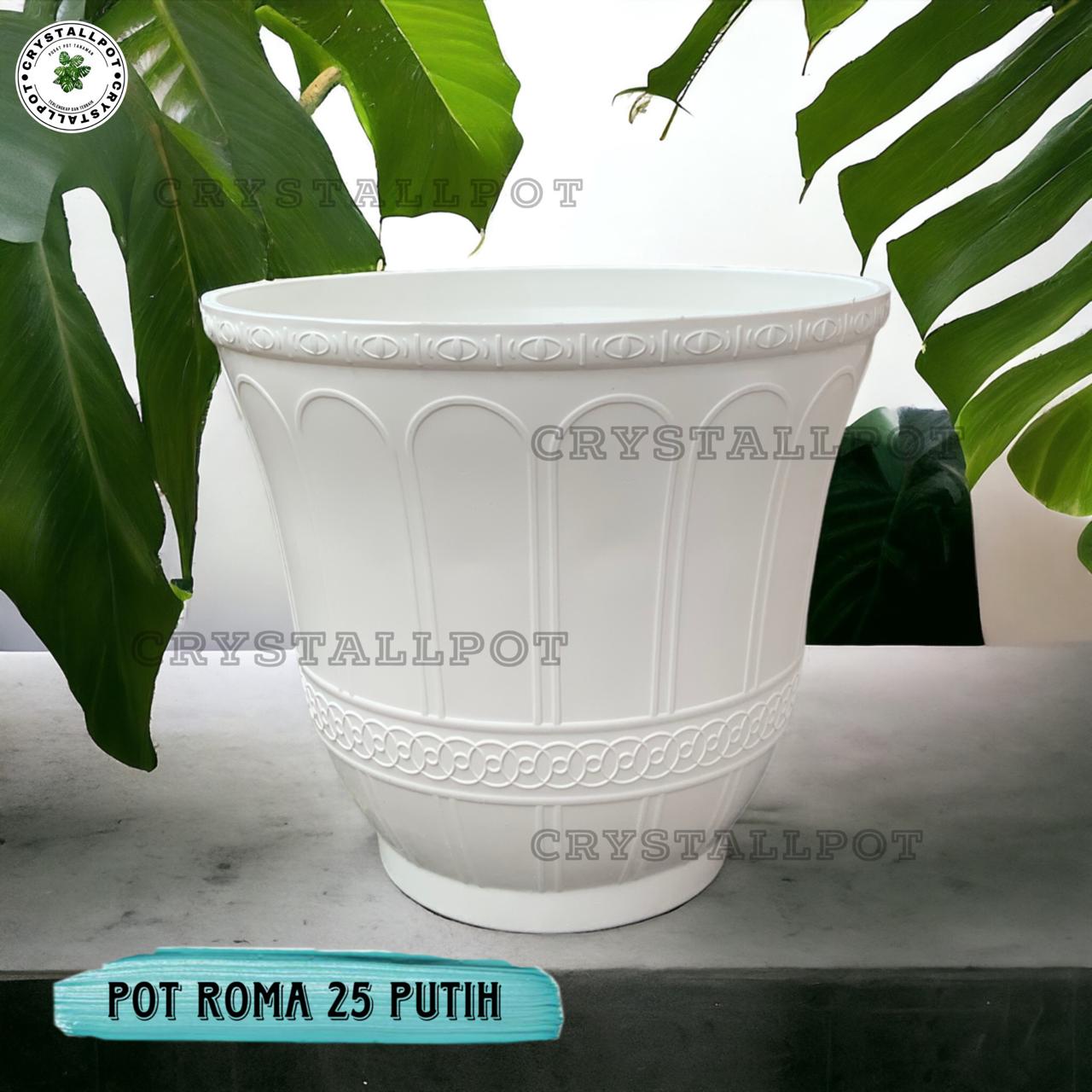 Pot Bunga Tanaman Tinggi Cjp Roma 25 Putih Bahan Tebal - CJP ROMA 25 ...