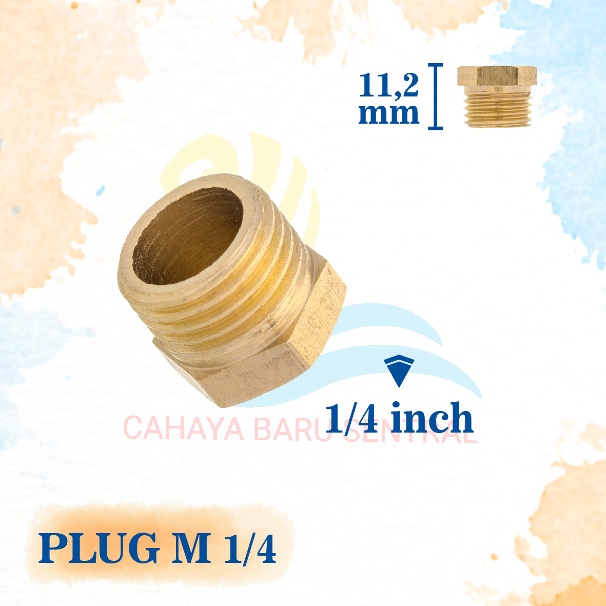 Plug Tutup Drat Dalam 1/2" Kuningan End Plug Dop Pipa Penutup Kran ...