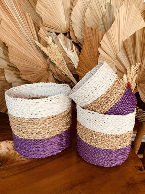 Keranjang Anyaman/Cover Pot, Keranjang Seagrass, Hiasan Anyam/cover pot ...