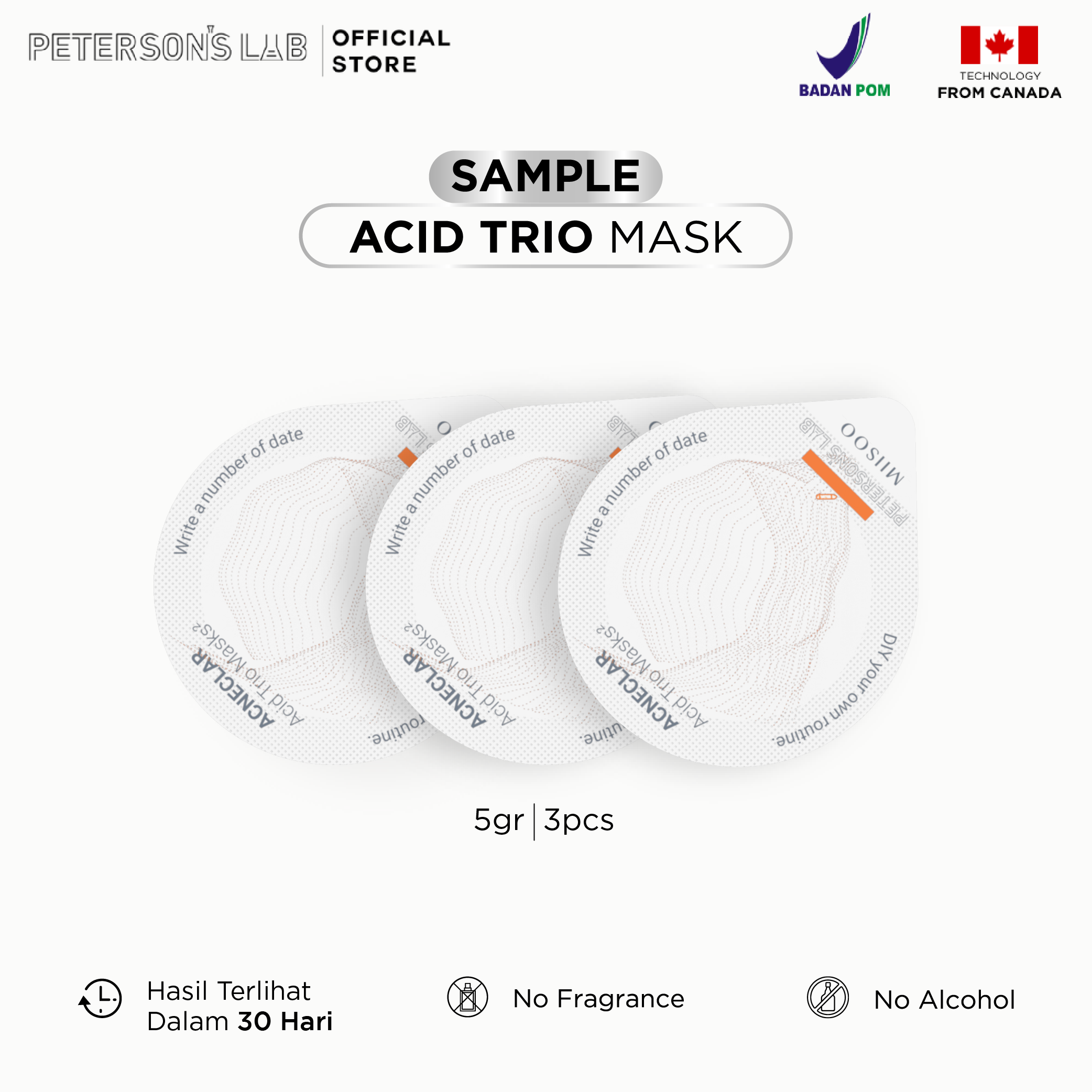 Peterson's Lab - 1 Pc Acneclar Acid Trio Mask Pro with 2% BHA (5g x ...