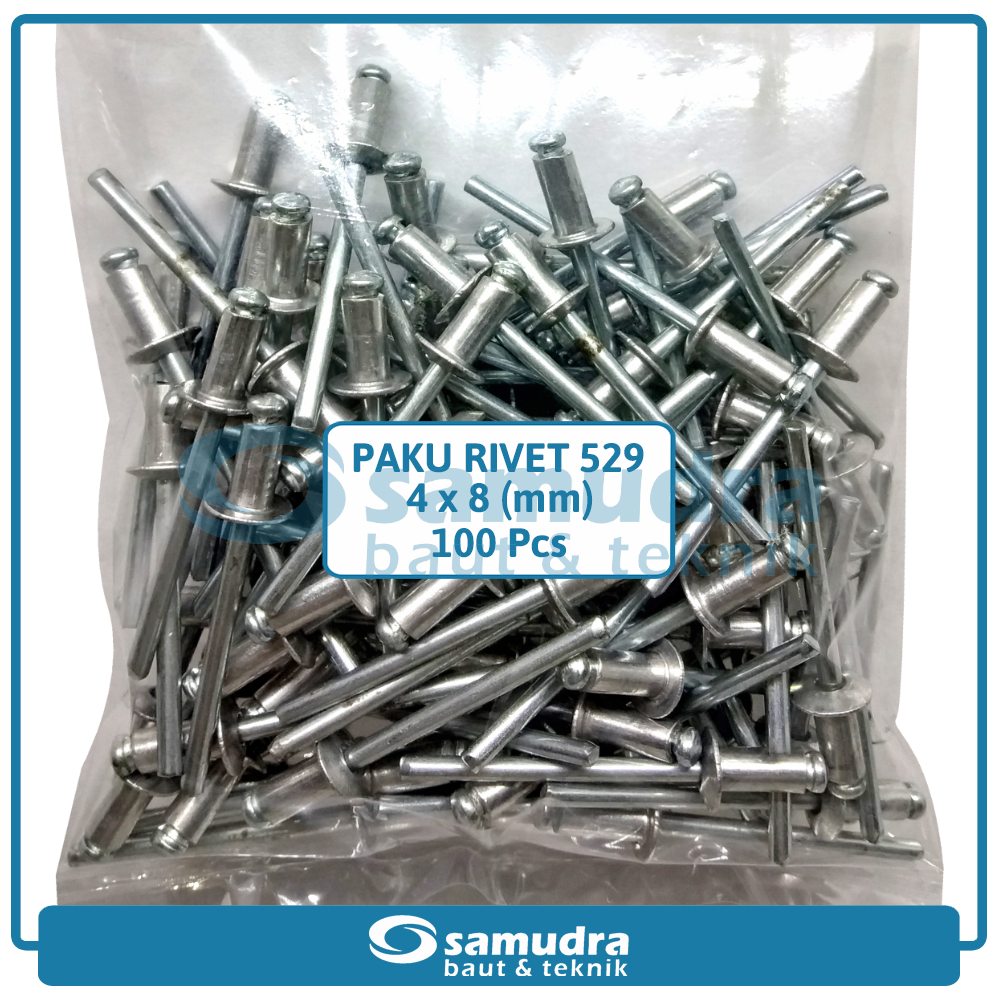 SMD Paku Rivet 529 100 pcs 4 x 8 mm Blind Rifet Tembak Aluminium ...