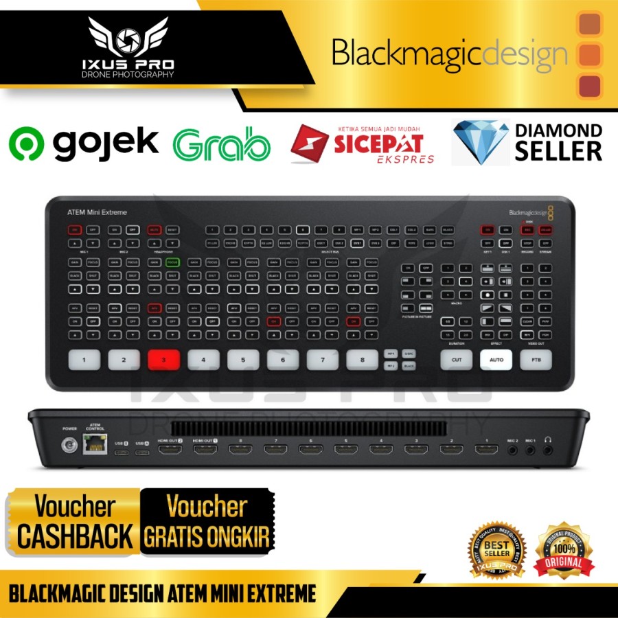 Blackmagic Design ATEM Mini Extreme Mixer Live Streaming 8 Input HDMI ...