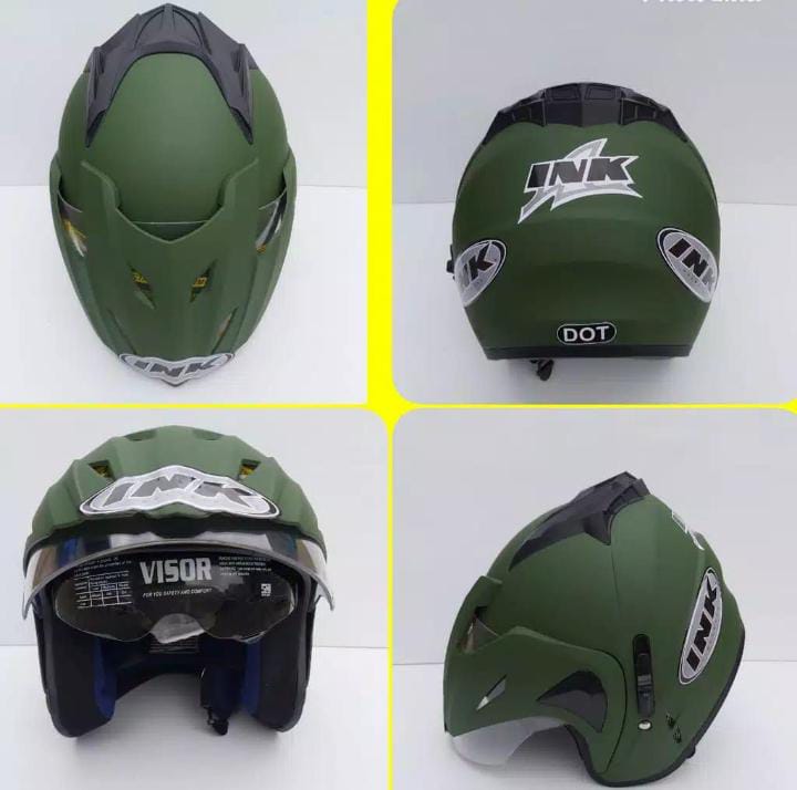 HELM INK DOUBLE VISOR ORIGINAL MERK FNK EMBOSS SNI BUSA TEBAL TERLARIS ...
