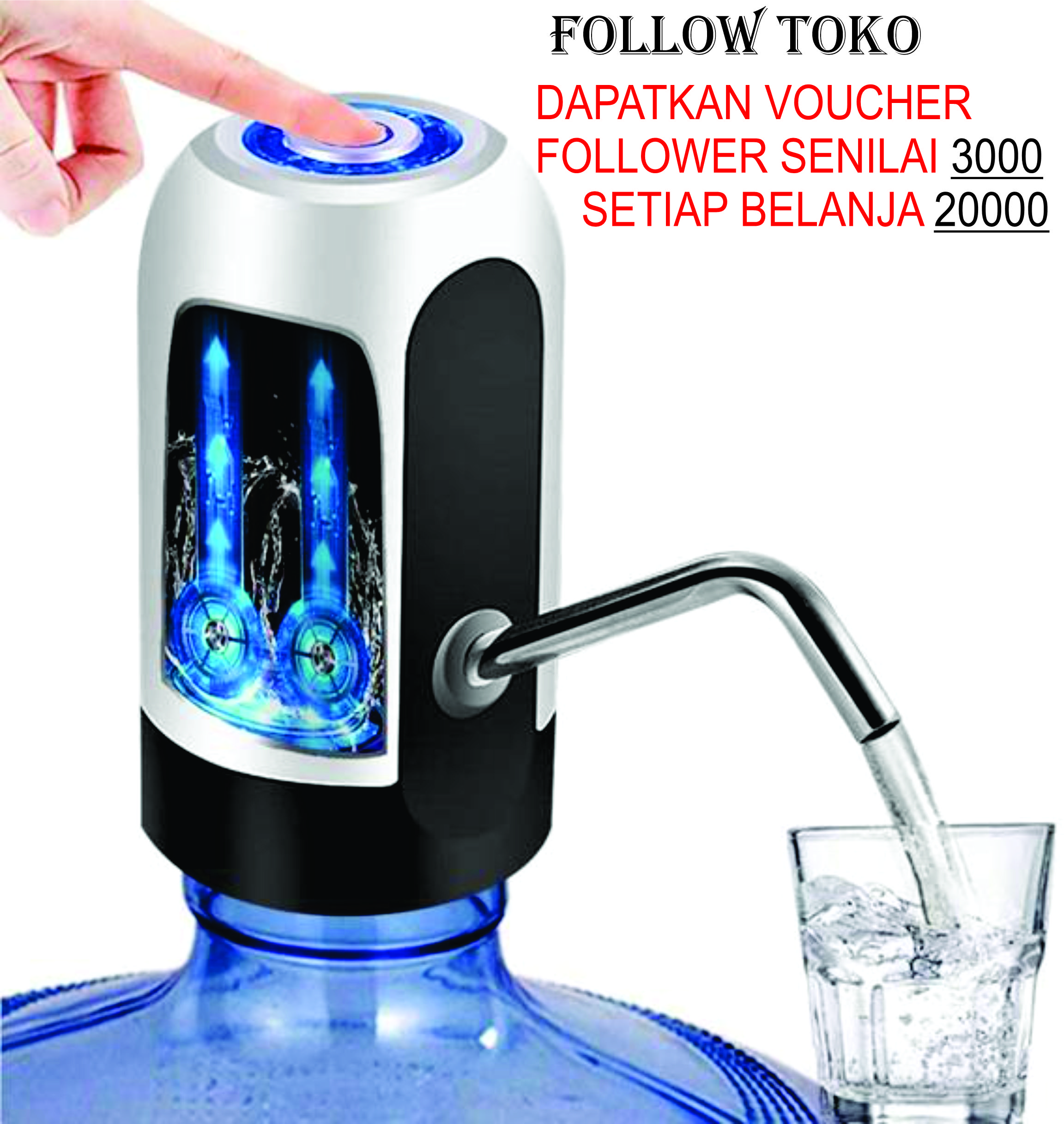 POMPA GALON ELEKTRIK LED / DISPENSER AIR GALON Rechargable Electric ...