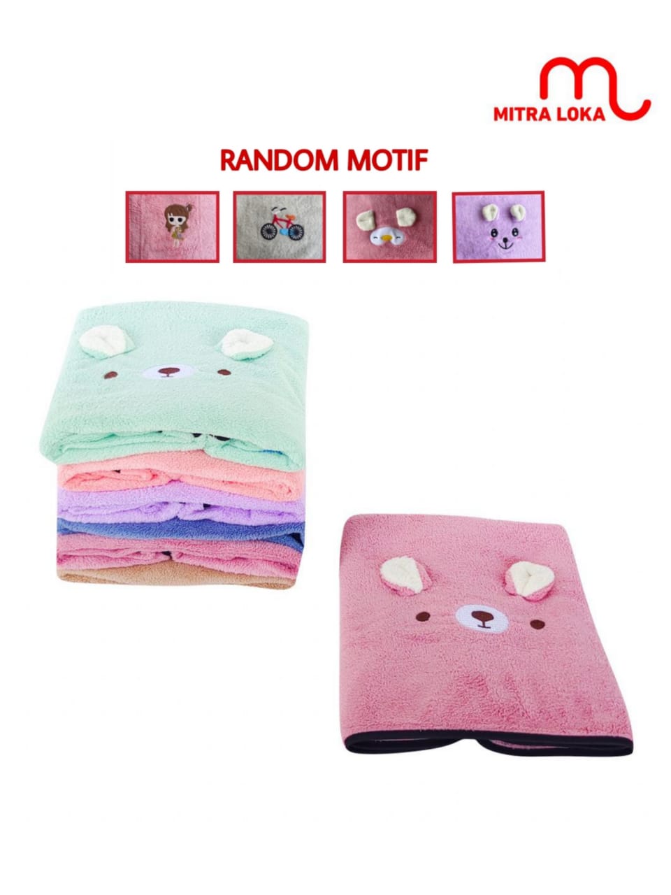 Mitra Loka Handuk Baby Lembut 100 x 50cm Handuk Bayi Baru Lahir Anduk ...