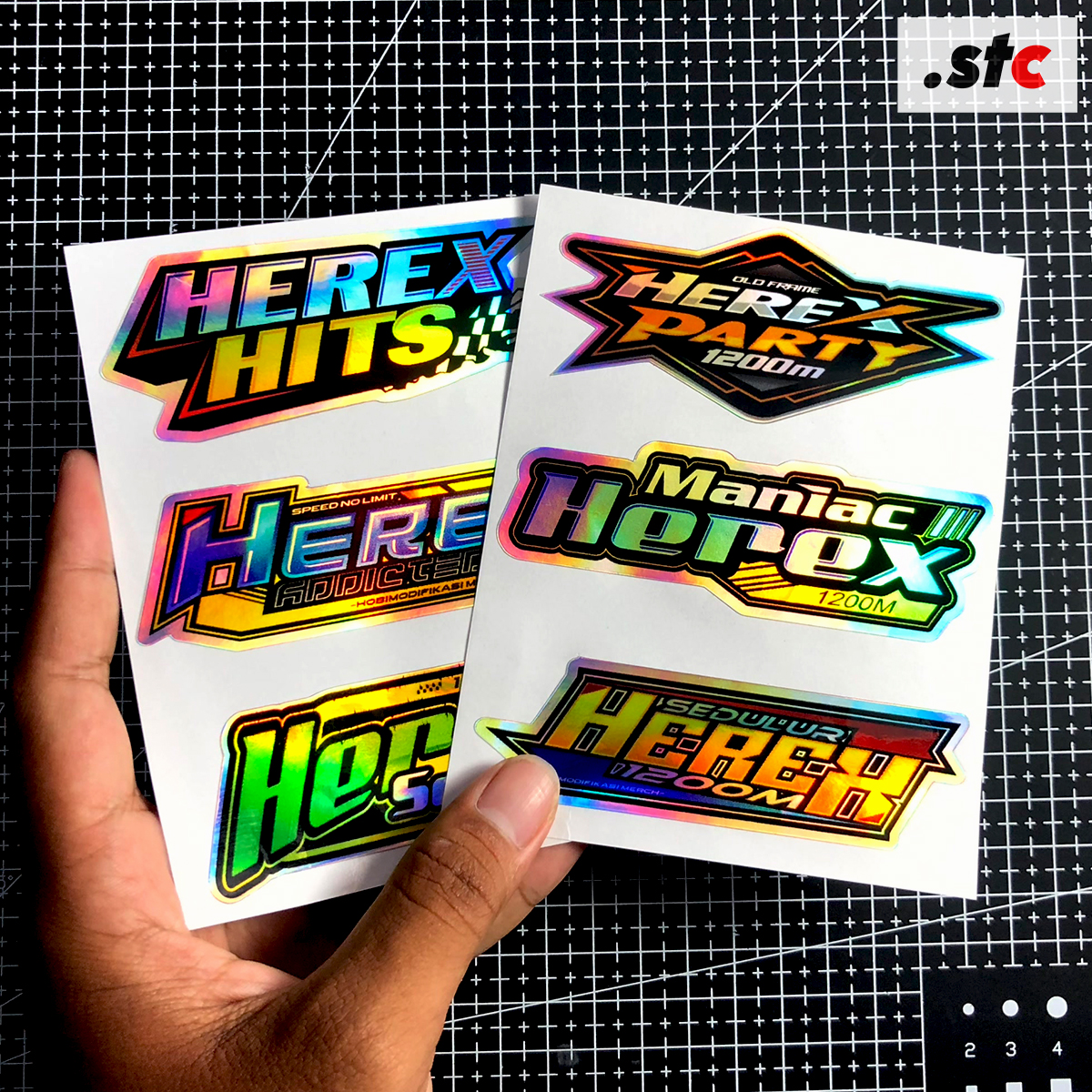 (isi 6 Stiker) Stiker Herex Paket Cutting Hologram Potong Mesin Sticker ...