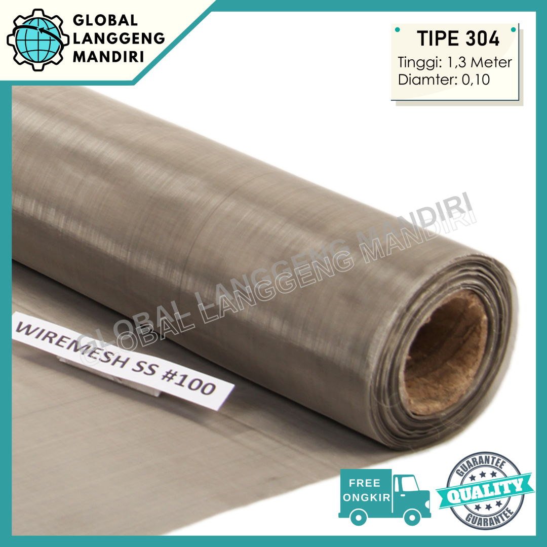 WIRE MESH 100 STAINLESS (304) 1MX1.3M / PENYARING MINYAK / SARINGAN ...