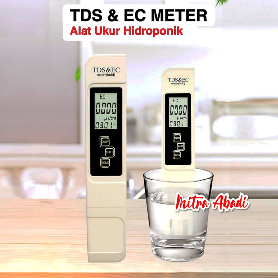 TDS dan EC Meter 3 in 1 Alat Ukur Hidroponik / Pen Ukur Kualitas Air ...