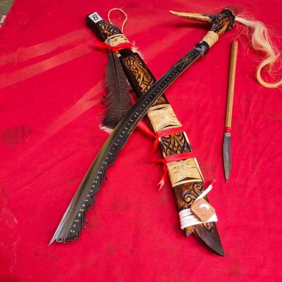 Mandau Dayak Iban Kalimantan Barat Tanduk Asli 08 | Lazada Indonesia