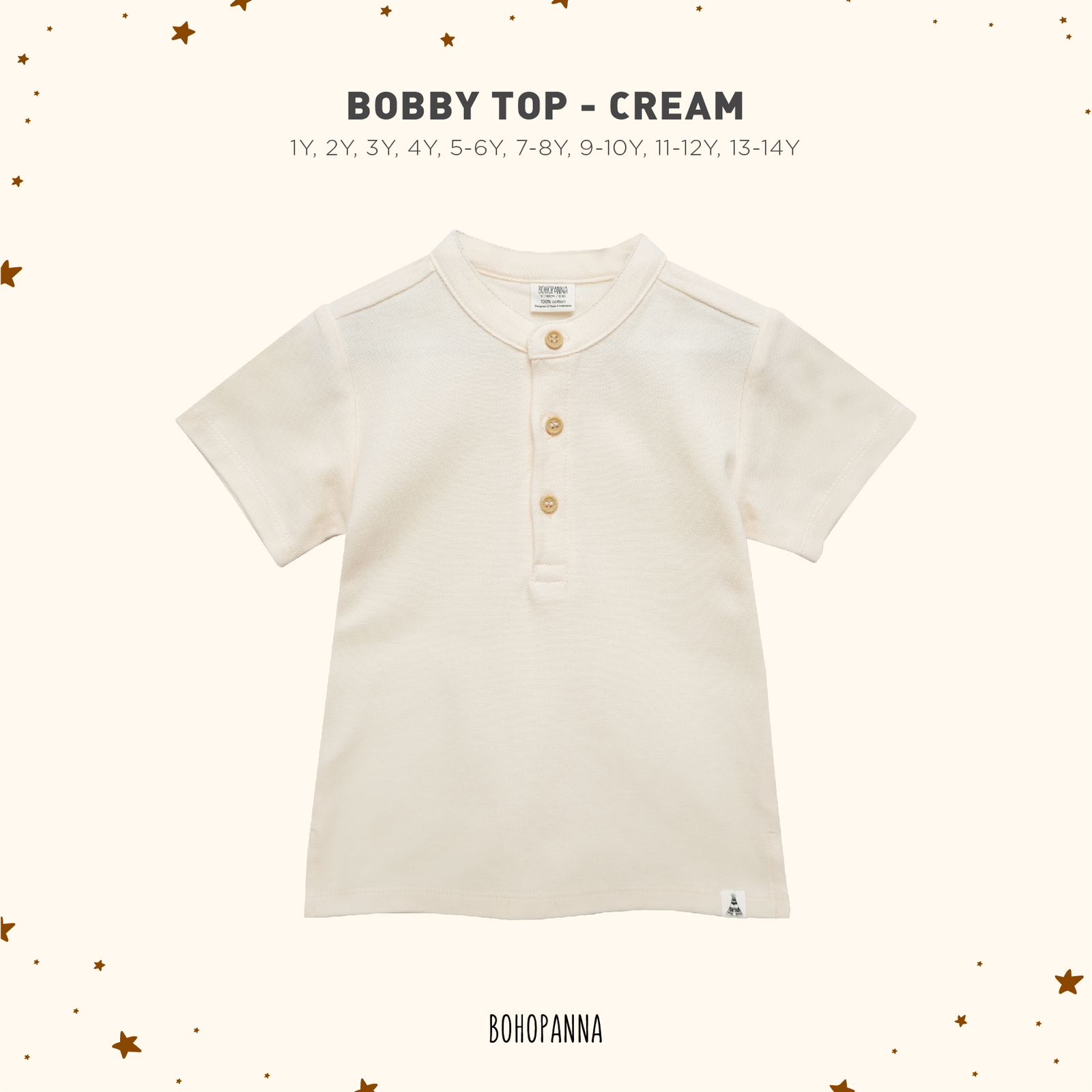 BOHOPANNA - Bobby Top - Atasan anak unisex - kerah koko polo | Lazada ...