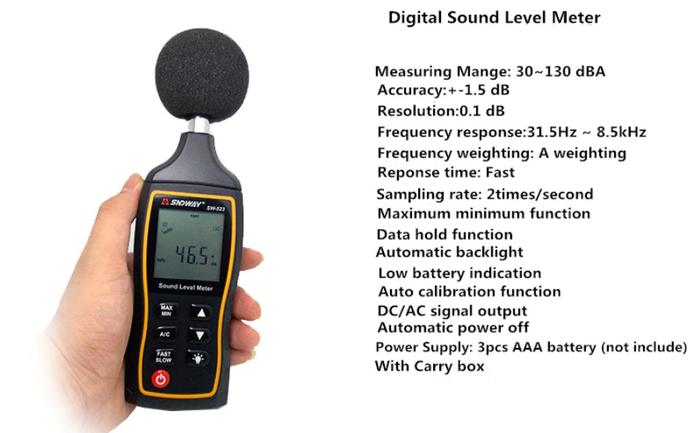 SNDWAY Digital Sound Level Meter Noise Meter 30-130 dB | Lazada Indonesia