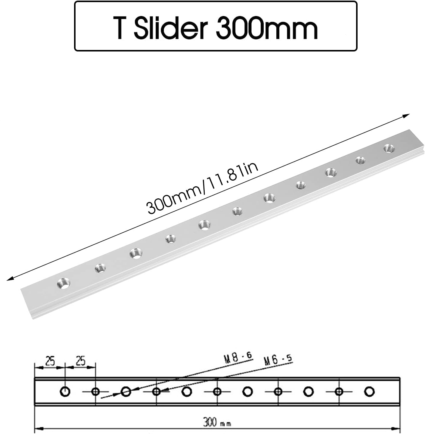 T Track Mitre Slider Bar 300mm Table Saw Runner Gauge Miter Slot FCL ...