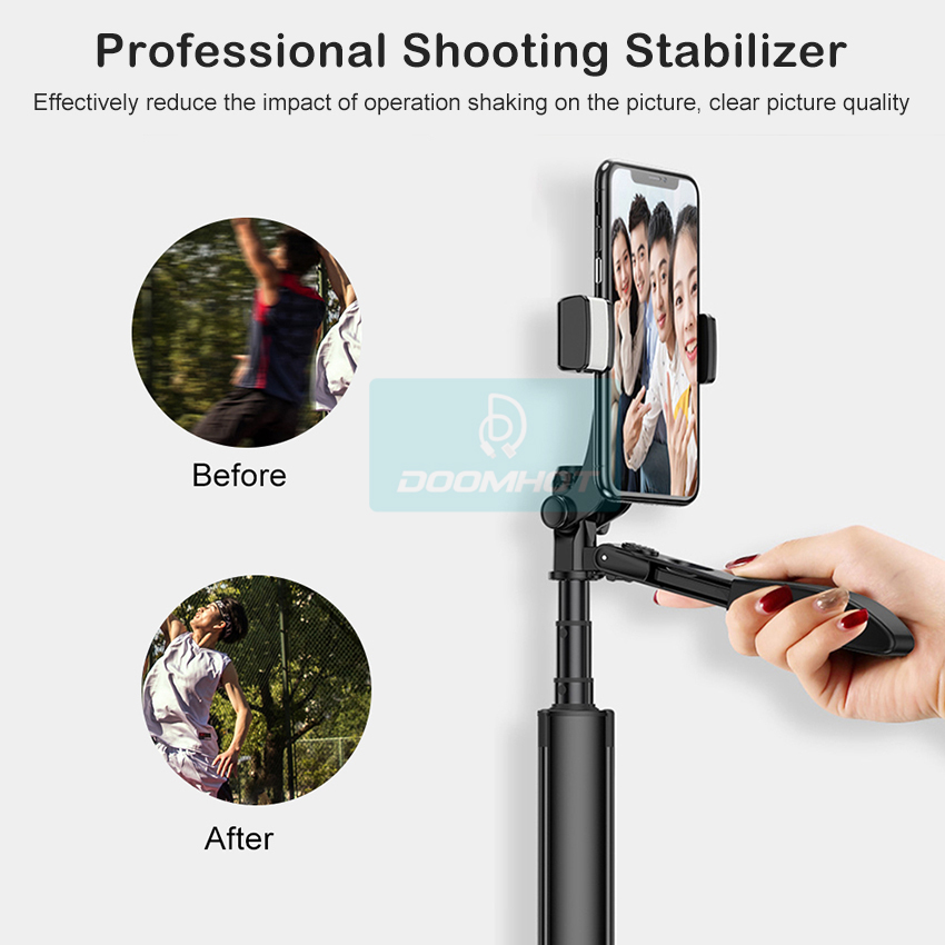 Doomhot Selfie Stick Bluetooth Retractable Tripod Selfie Stick Anti