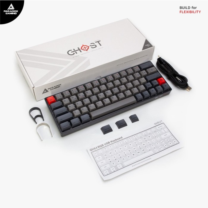 Paradox Keyboard GHOST GH64-GSA PBT Dye-Sublimation/ Keycaps(DG/G/R ...