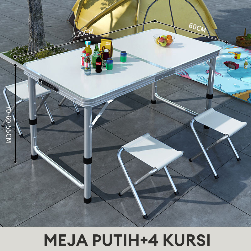 Meja Lipat Aluminium 120CM Meja Camping Outdoor Meja Koper Portabel ...