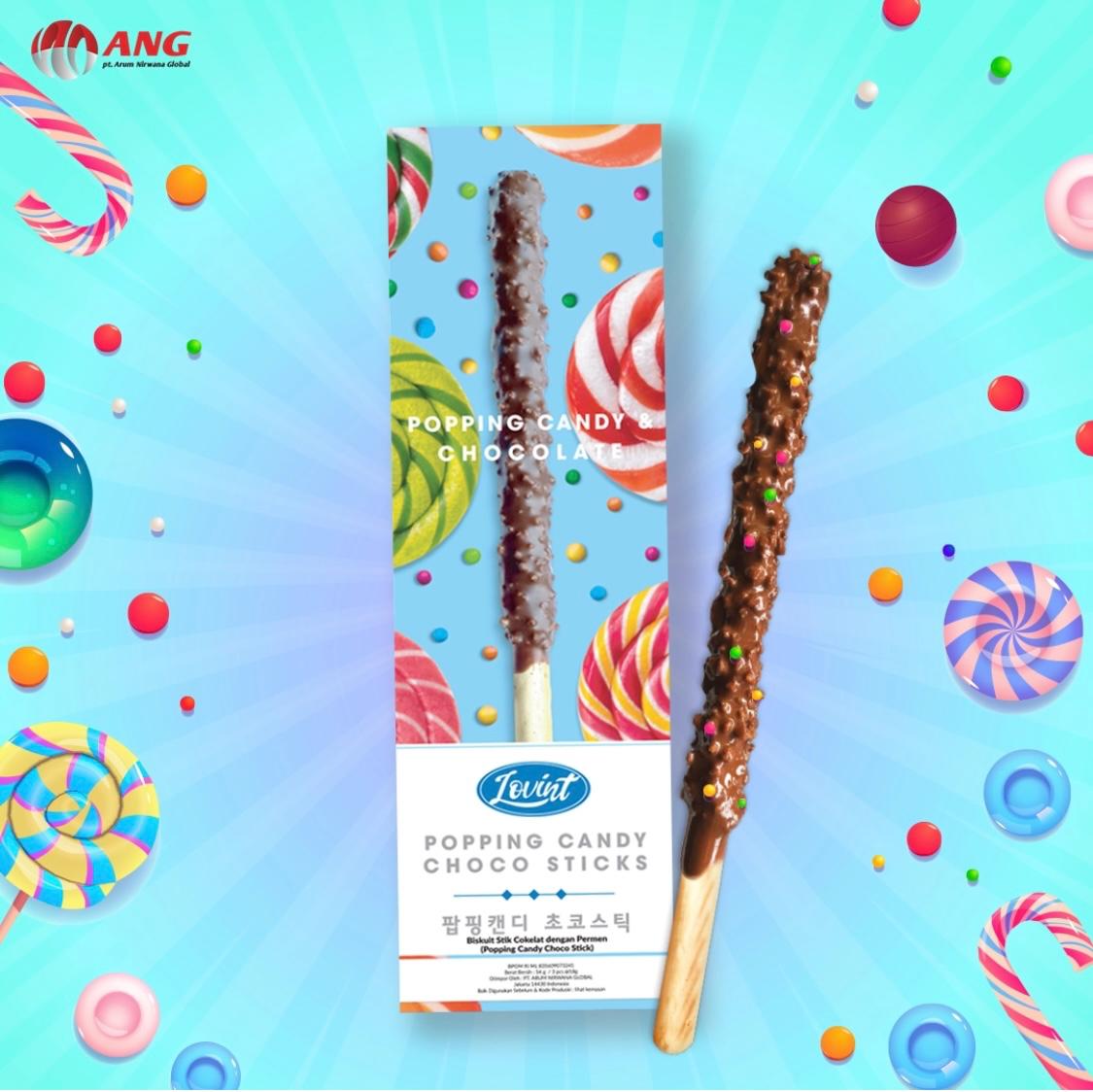 Lovint Choco Sticks Dengan Varian Topping 54g Biskuit Stik Coklat ...