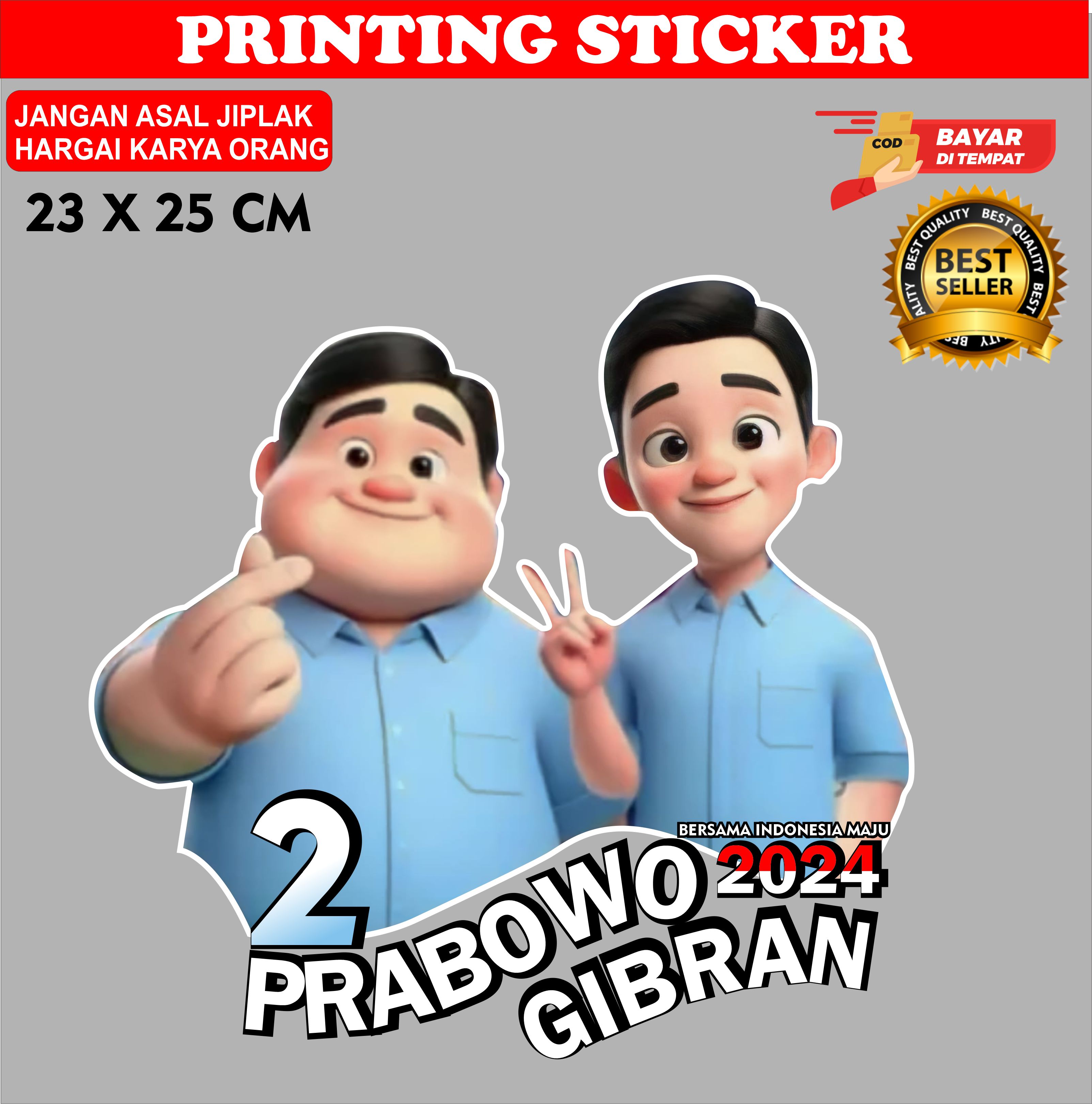 stiker prabowo gibran - stiker gemoy - stiker presiden 2024 | Lazada ...