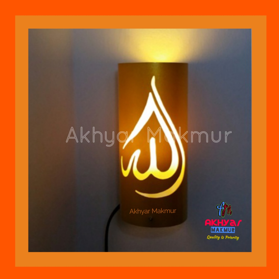 AM motif kaligrafi Allah Lampu Hias tidur dinding tempel meja ukir led ...
