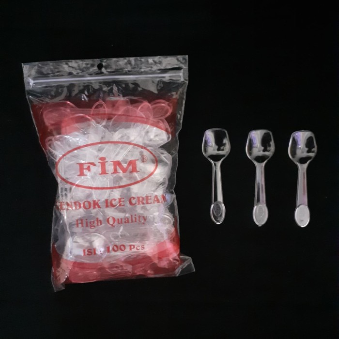 sendok pudding/sendok ice cream bening merek UNIVERSAL/FIM isi 100 pcs ...