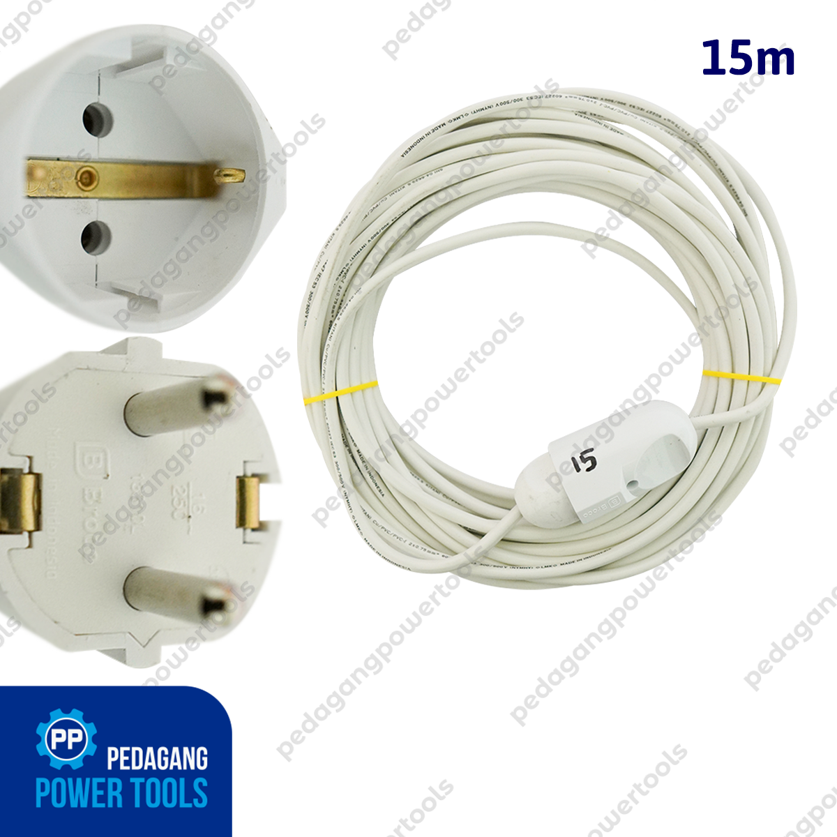 KABEL LISTRIK TAMBAHAN 15 METER EXTENSION COLOKAN STOP KONTAK EKSTENSI ...