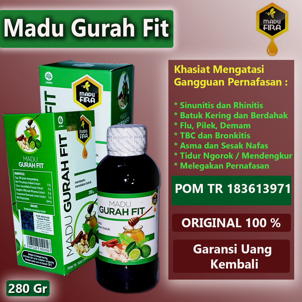 Madu Gurah Fit | Herbal Sinusitis | Gangguan Sinus dan Pernafasan Asli ...