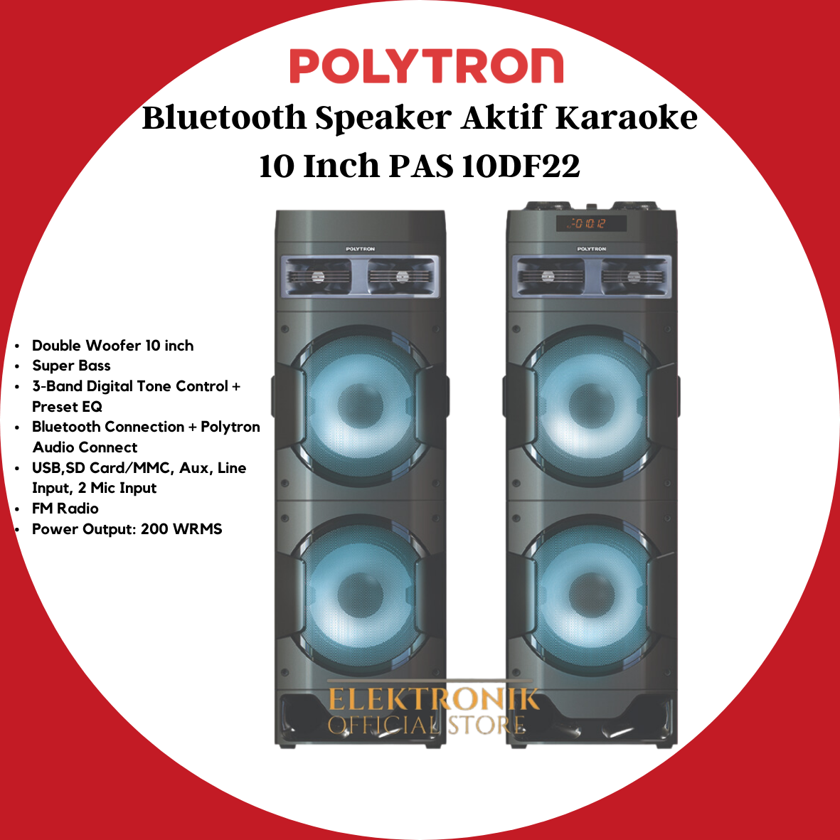 POLYTRON SPEAKER AKTIF PAS 10DF22 KARAOKE 10inch | Lazada Indonesia