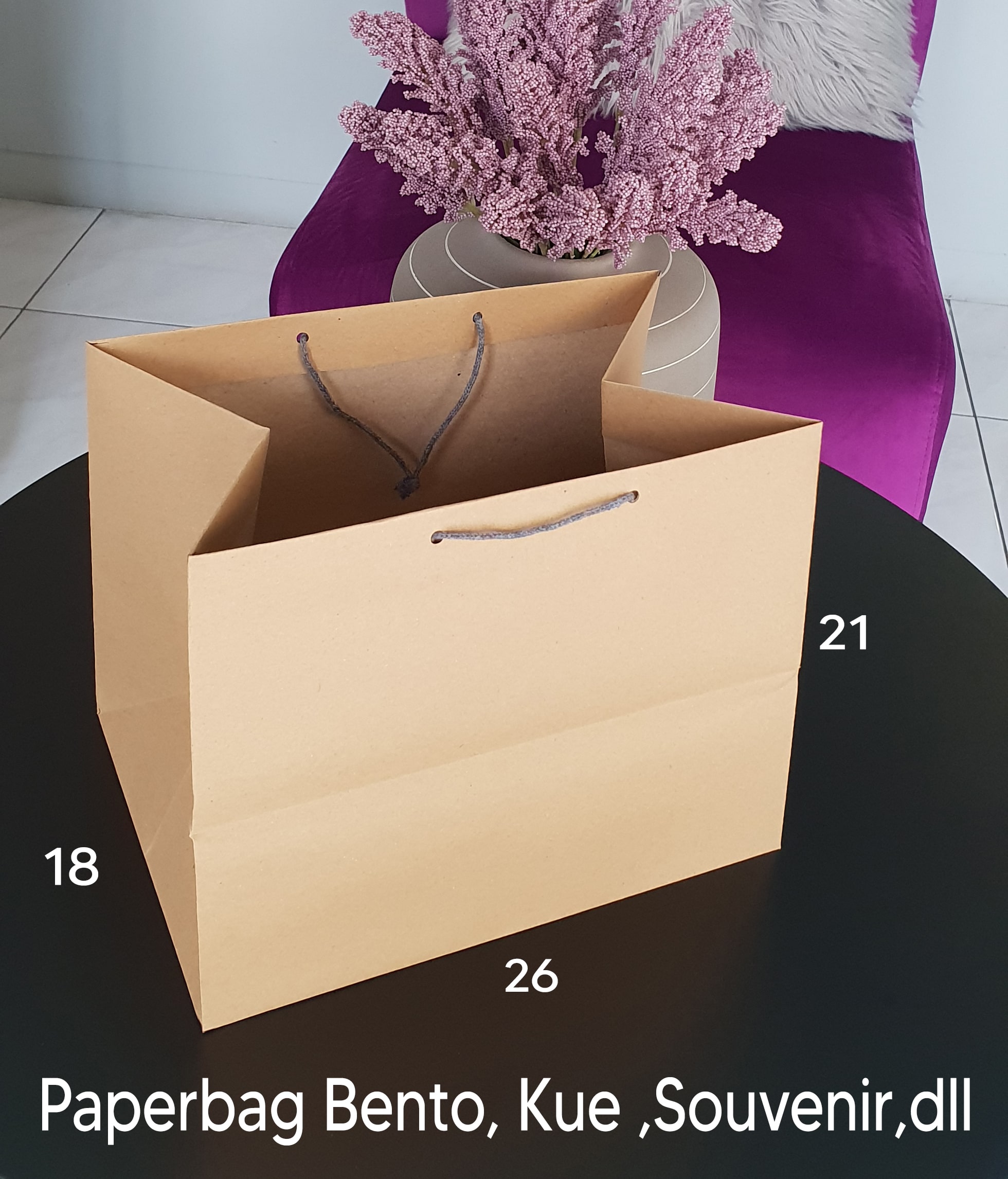 paperbag polos 26 x 21 paper bag coklat isi 12 kotak kue bento tas ...