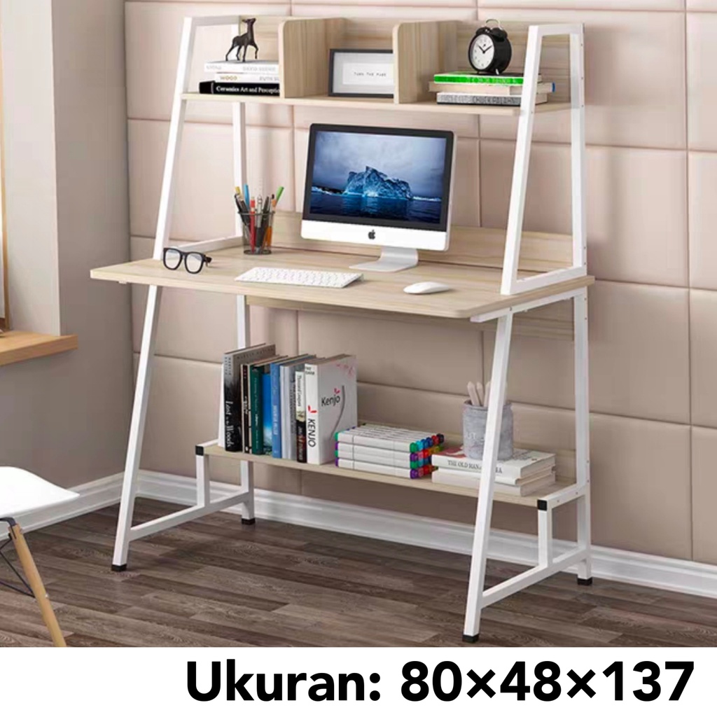 MUYI Meja Belajar Komputer Minimalis Gaya Nordik Kerja Kantor Gaming ...