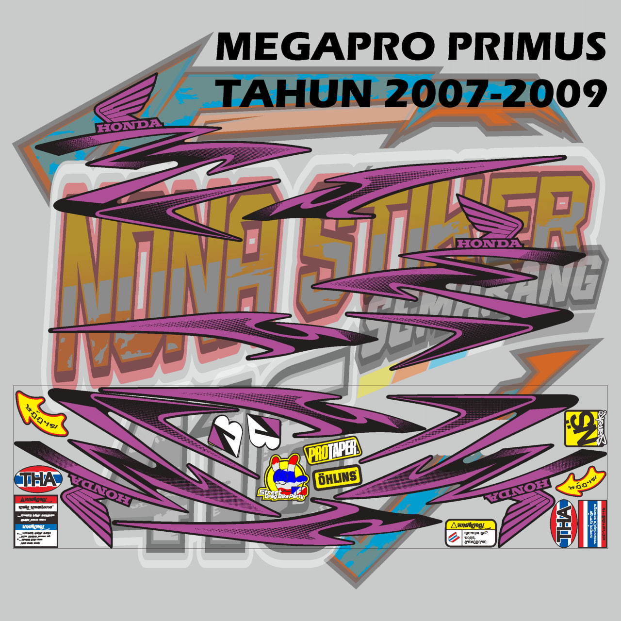 STIKER STRIPING DECAL MEGAPRO PRIMUS TH 2007-2009 BODAS 02 | Lazada ...
