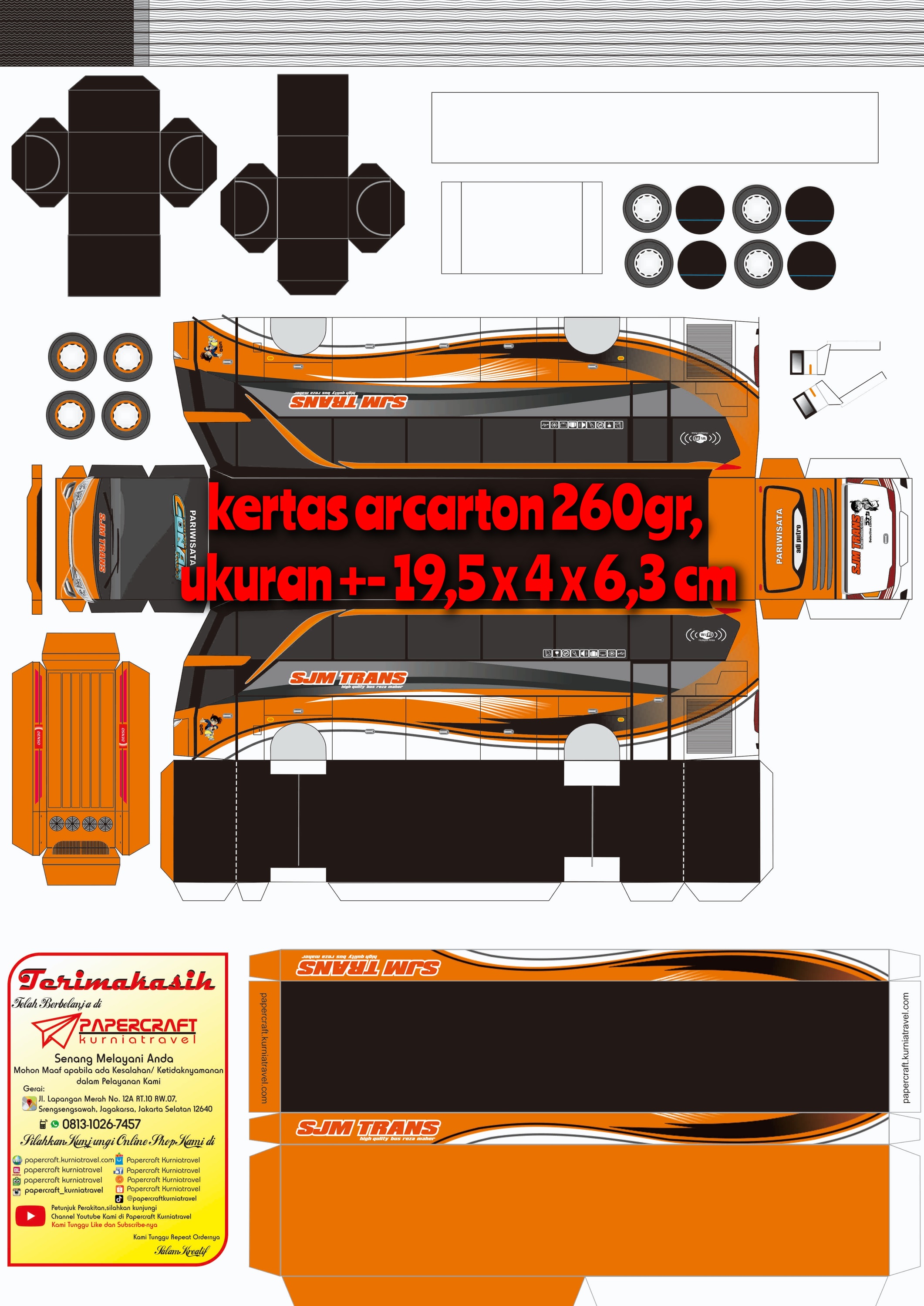 Pola Kertas Papercraft Bus SJM Trans Conan | Lazada Indonesia