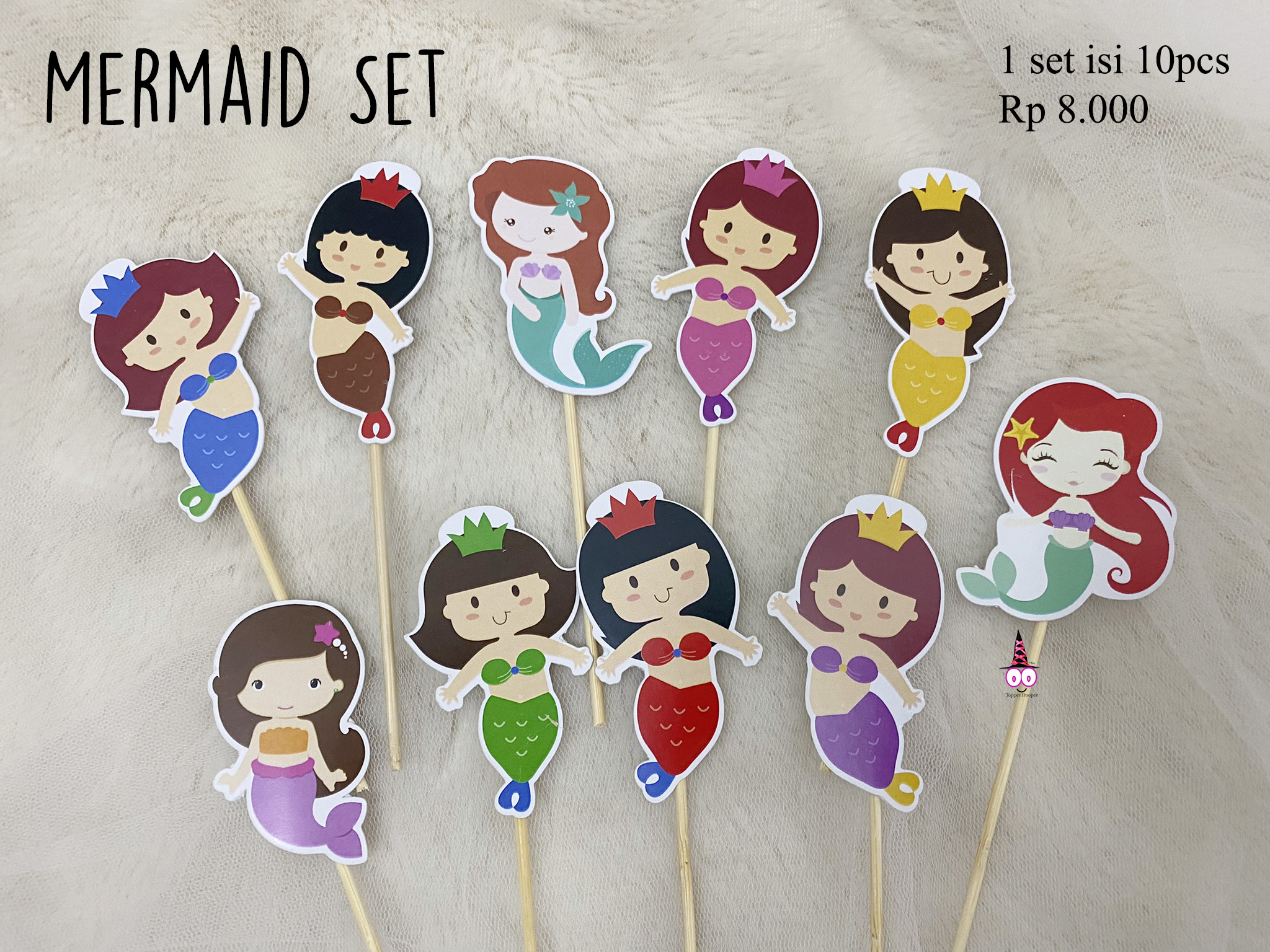 Hiasan Kue Mermaid | Tusukan mermaid |Topper Cupcake Mermaid | Lazada ...