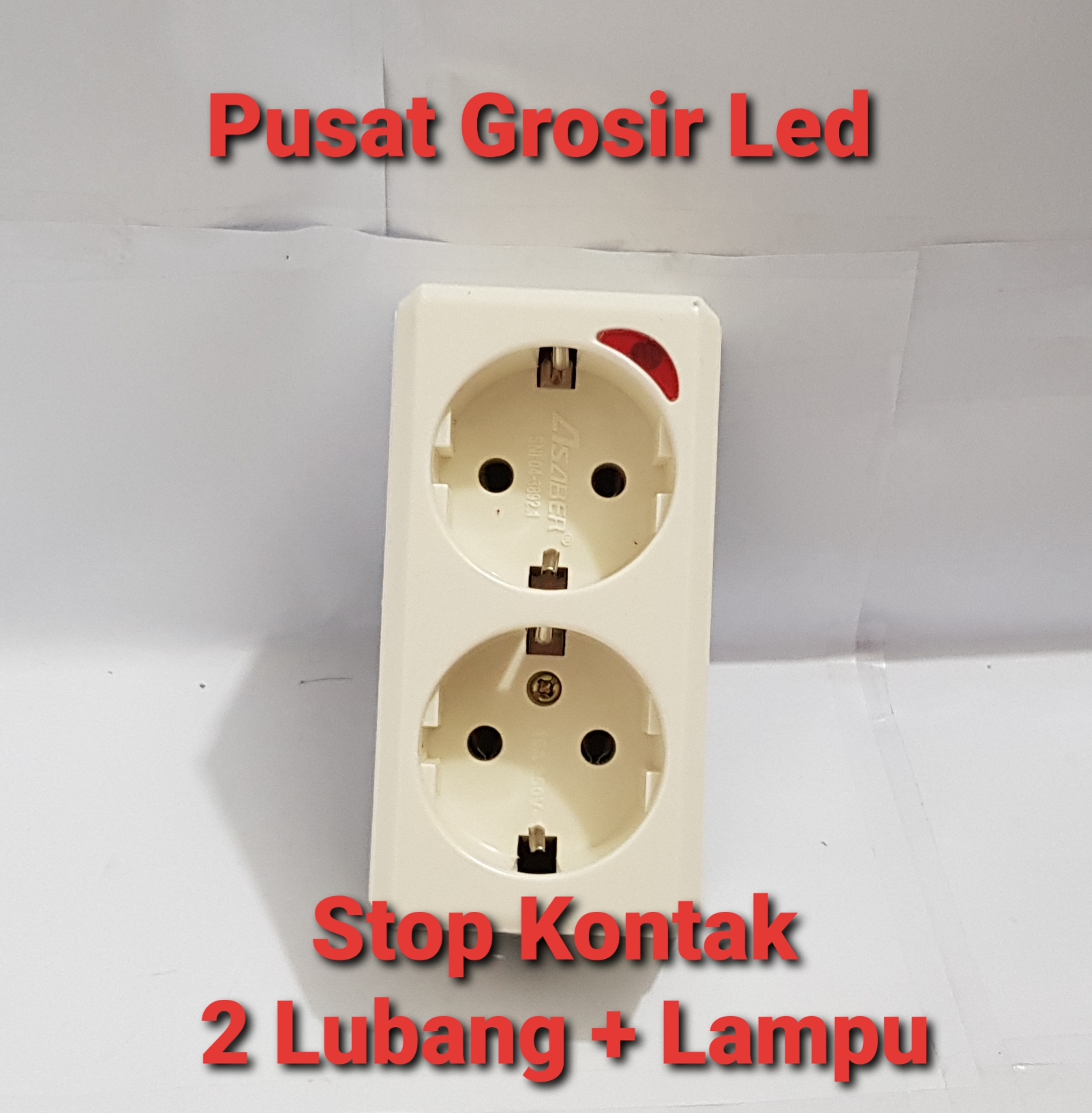 Stop Kontak 2 Lubang + Lampu indikator ASABER | Lazada Indonesia