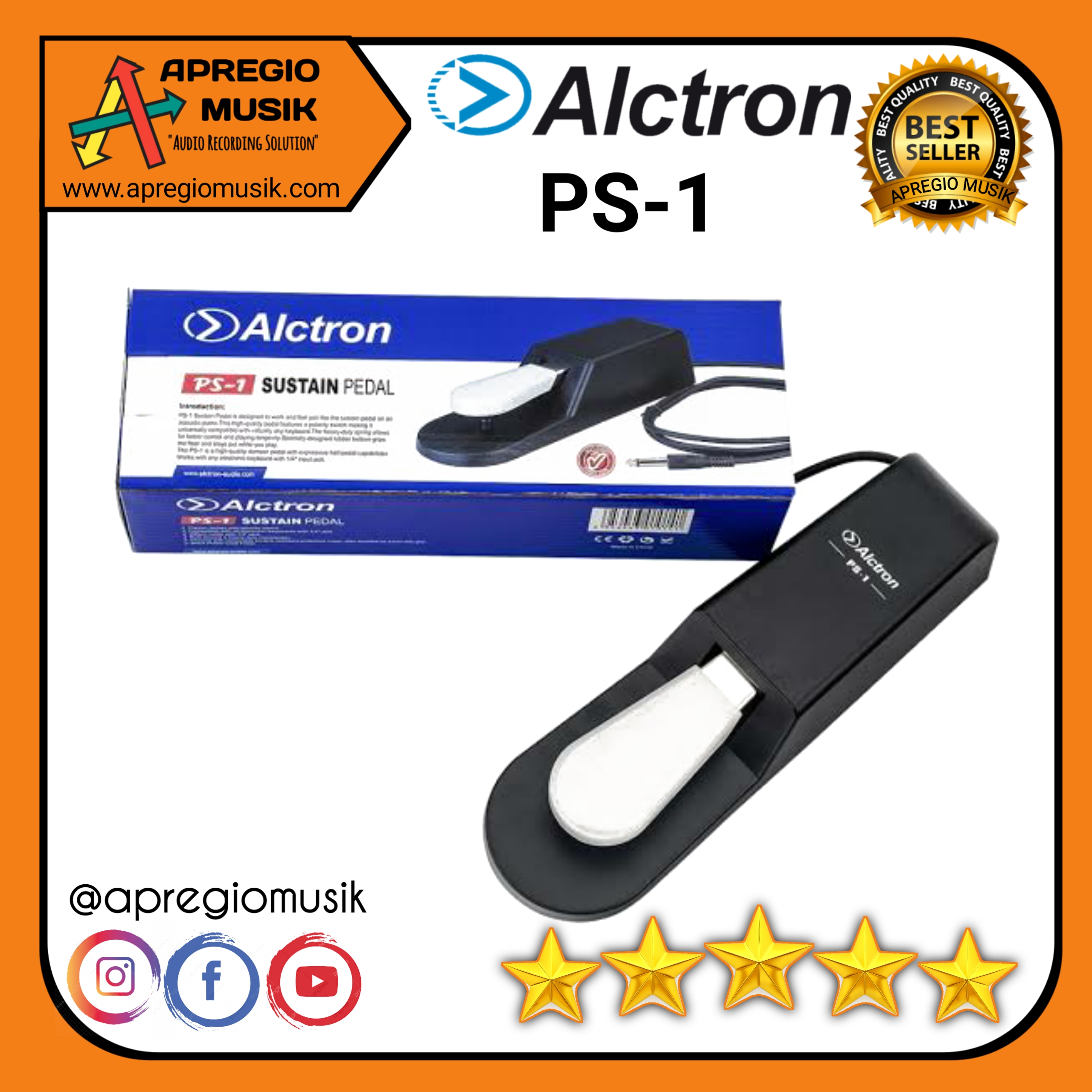 ALCTRON PS1 ORIGINAL Premium Pedal Sustain Piano keyboard Midi | Lazada ...