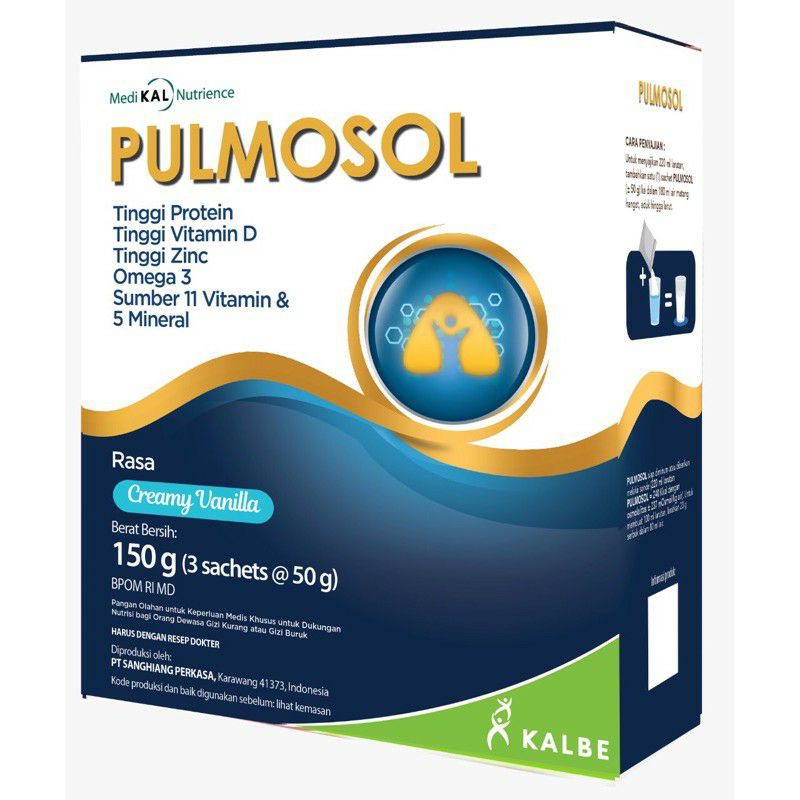 PULMOSOL CREAMY VANILA 150 GR Susu Pernapasan Paru Paru Tinggi Protein ...