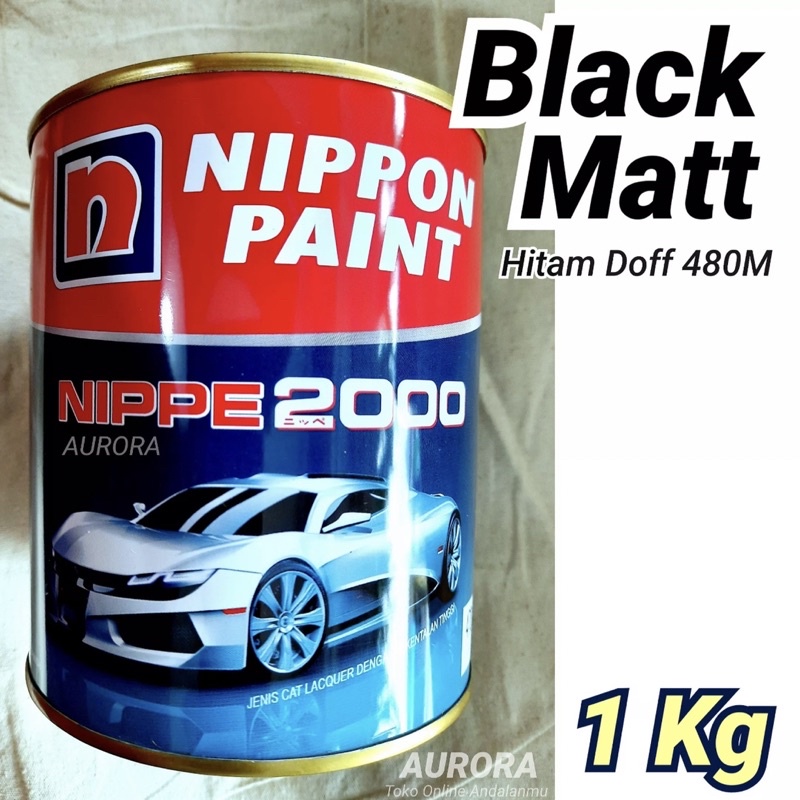 CAT NIPPE 2000 BLACK MATT 1kg HITAM DOFF 480 NIPPON PAINT duco duko ...