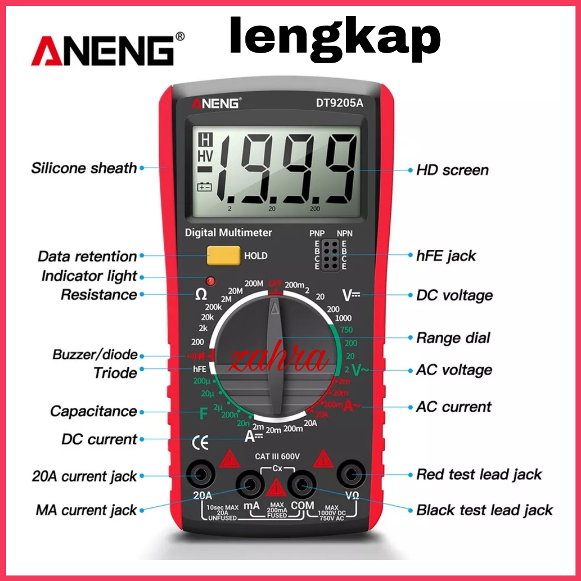 Digita Multimeter Voltage Tester Baru ANENG DT9205A Multimeter ...