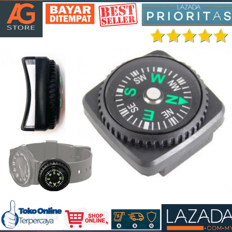( DIJAMIN ORI ) Kompas Navigasi mini Jam Tangan / Kompas serbaguna ...